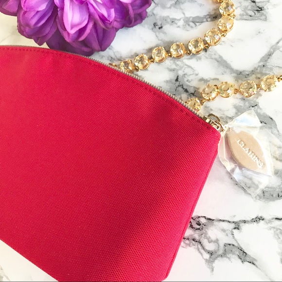 Clarins | Bags | New Clarins Red Makeup Bag | Poshmark